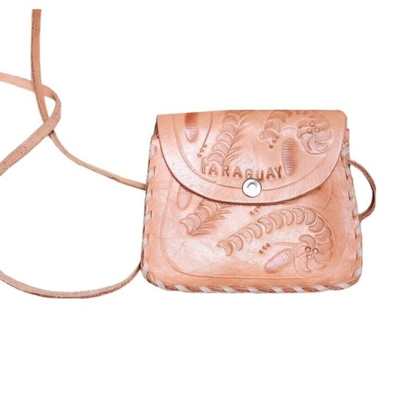 Unbranded | Bags | Hand Tooled Leather Purse Brown Cross Body Shoulder ...